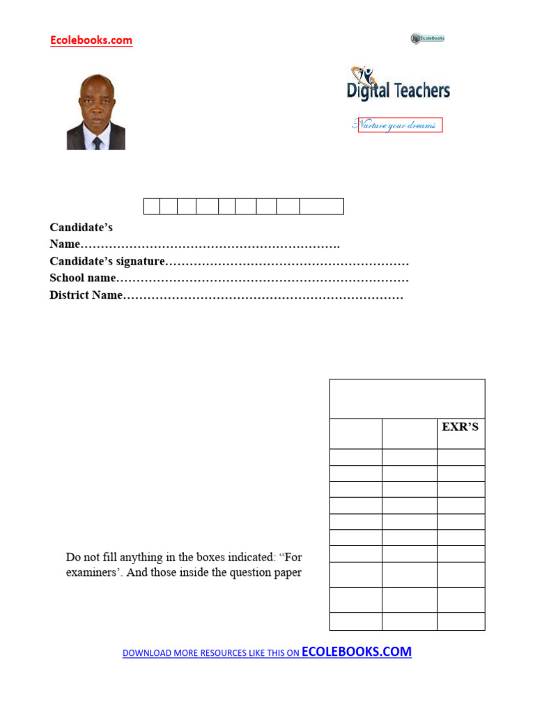 p7 SST 2012 Ple Questions and Answers Uneb Past Paper | PDF