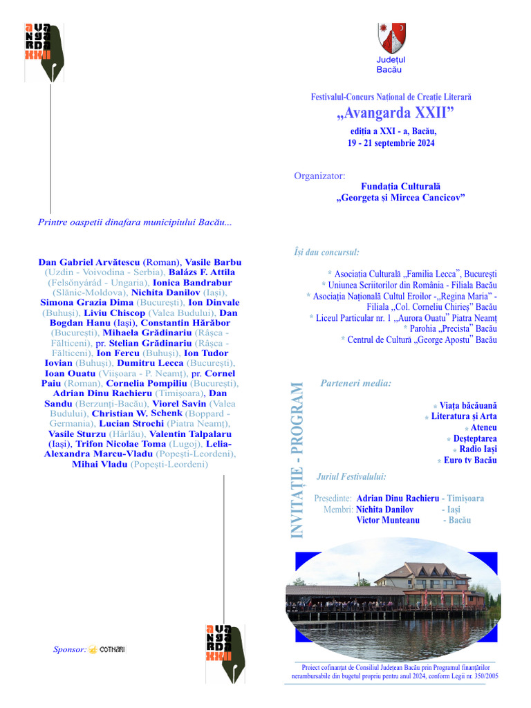 2024 Program Concursul Literar Avangarda22 | PDF