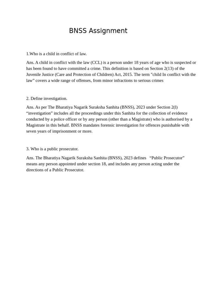 76 Aryan Raghuwanshi BNSS Assignment | PDF | Politics