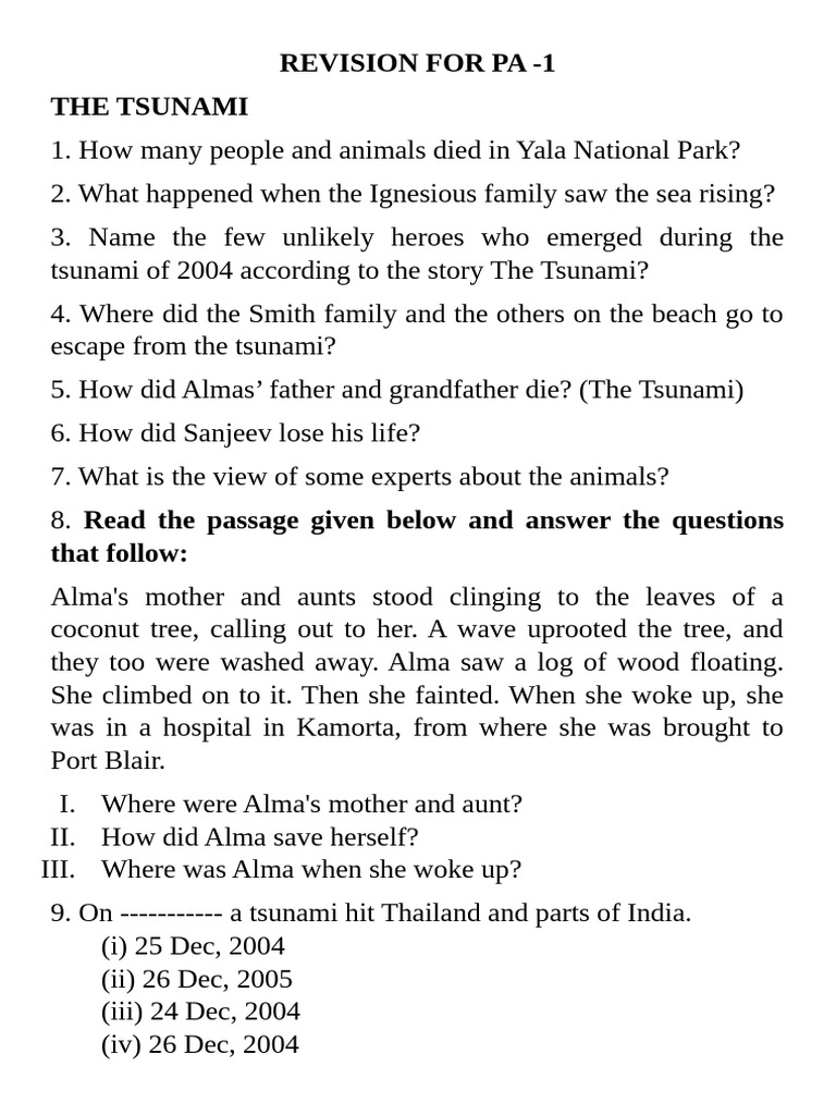 Revision Worksheet | PDF