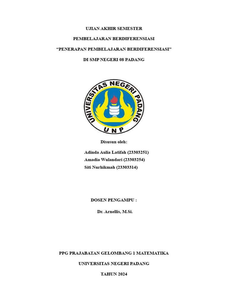 UAS PB - (Siti Nurhikmah 23303314) September 2024 | PDF