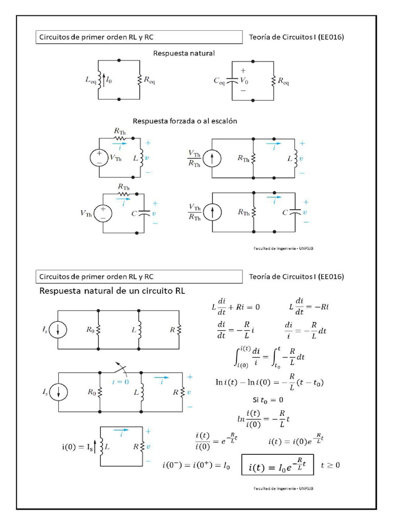 Clases 11 y 12 - Circuitos de Primer Orden b | PDF
