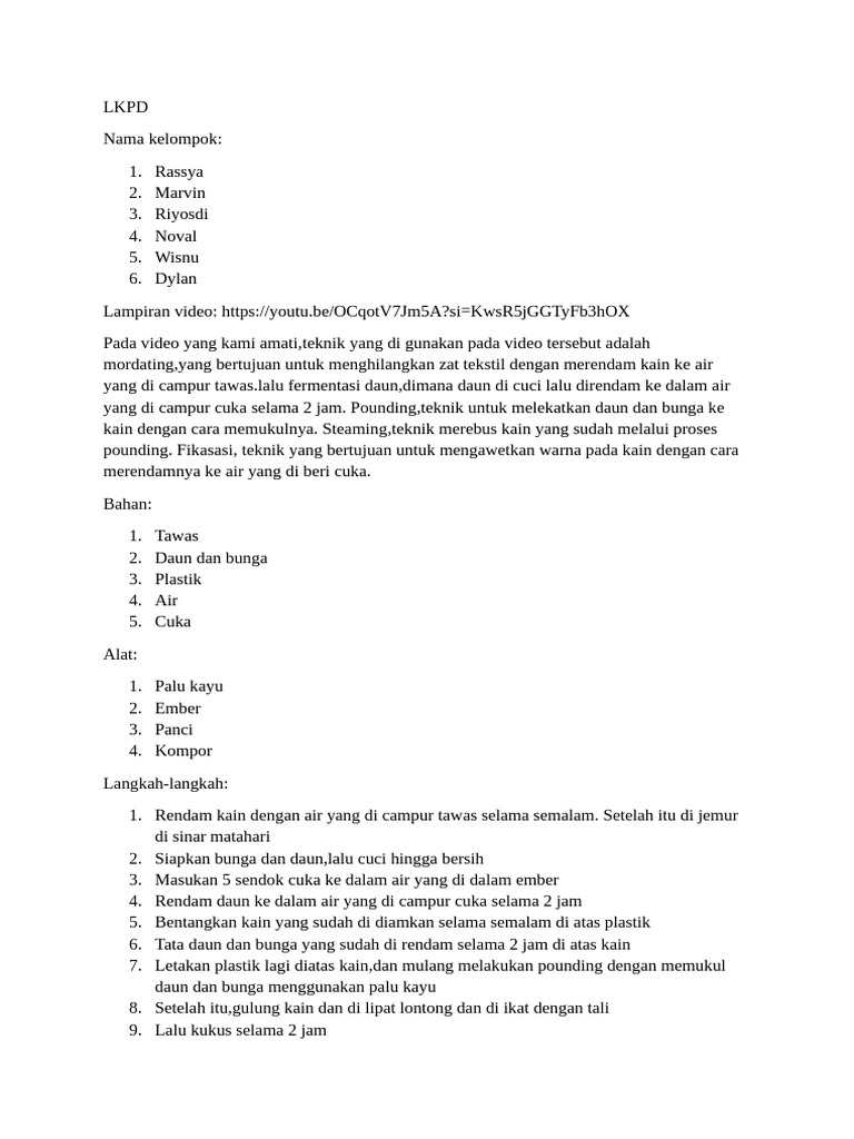 Tugas Senbud LKPD 2 | PDF