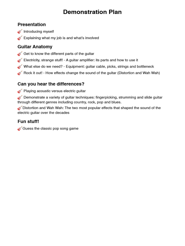 Demonstration Plan | PDF | Art