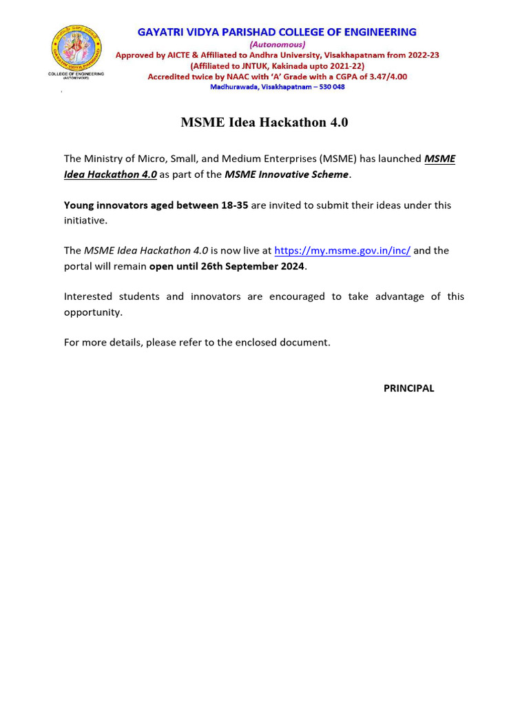 Msme Idea Hackathon 4.o | PDF