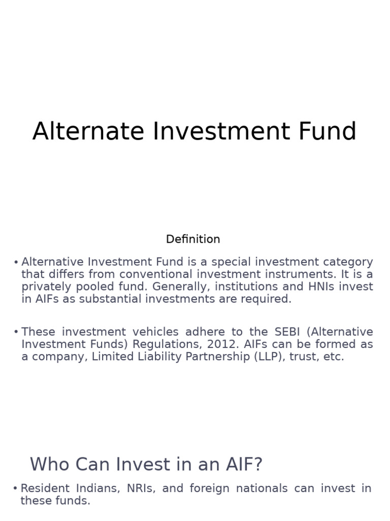 Alternate Investment FUnd | PDF