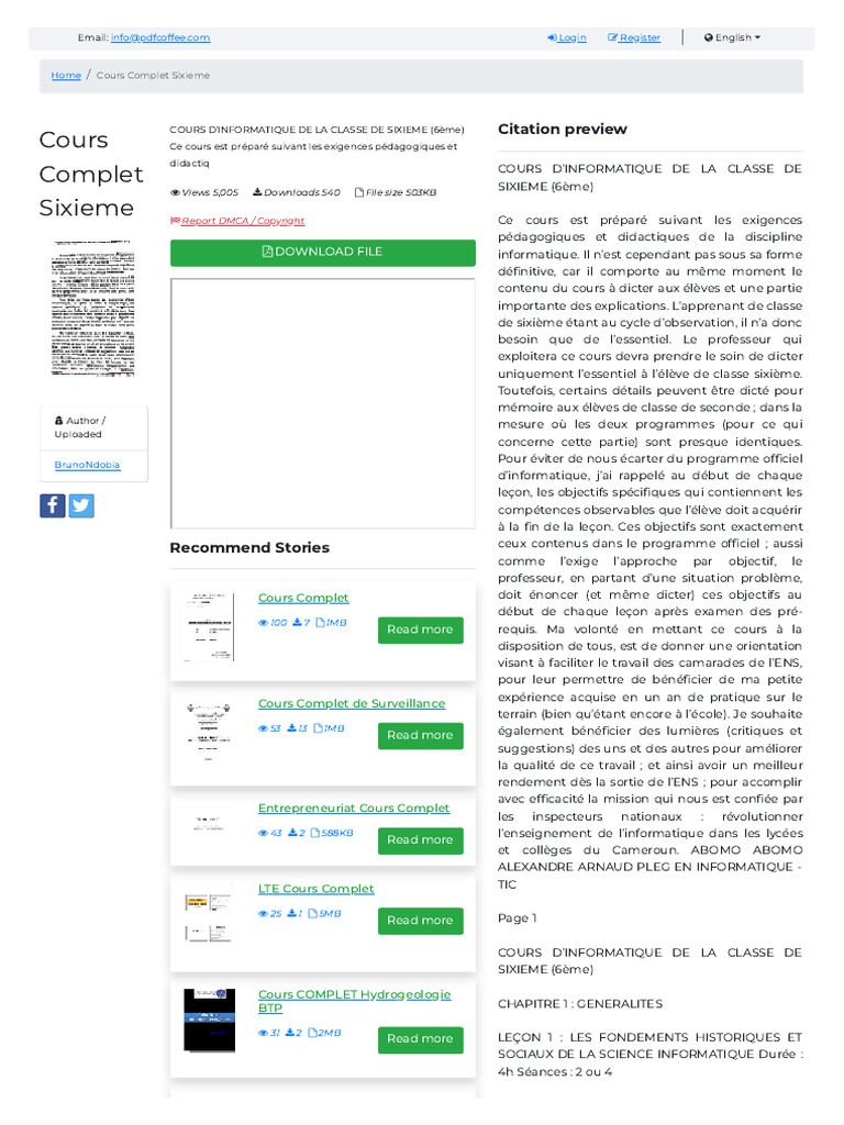CoursCompletSixieme PDFCOFFEE - Com 1695323126058 1 1 | PDF