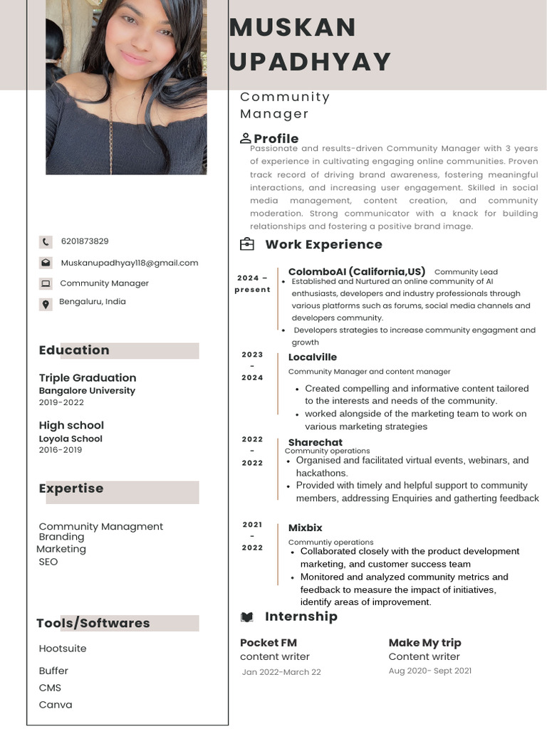 Muskan’s Resume | PDF