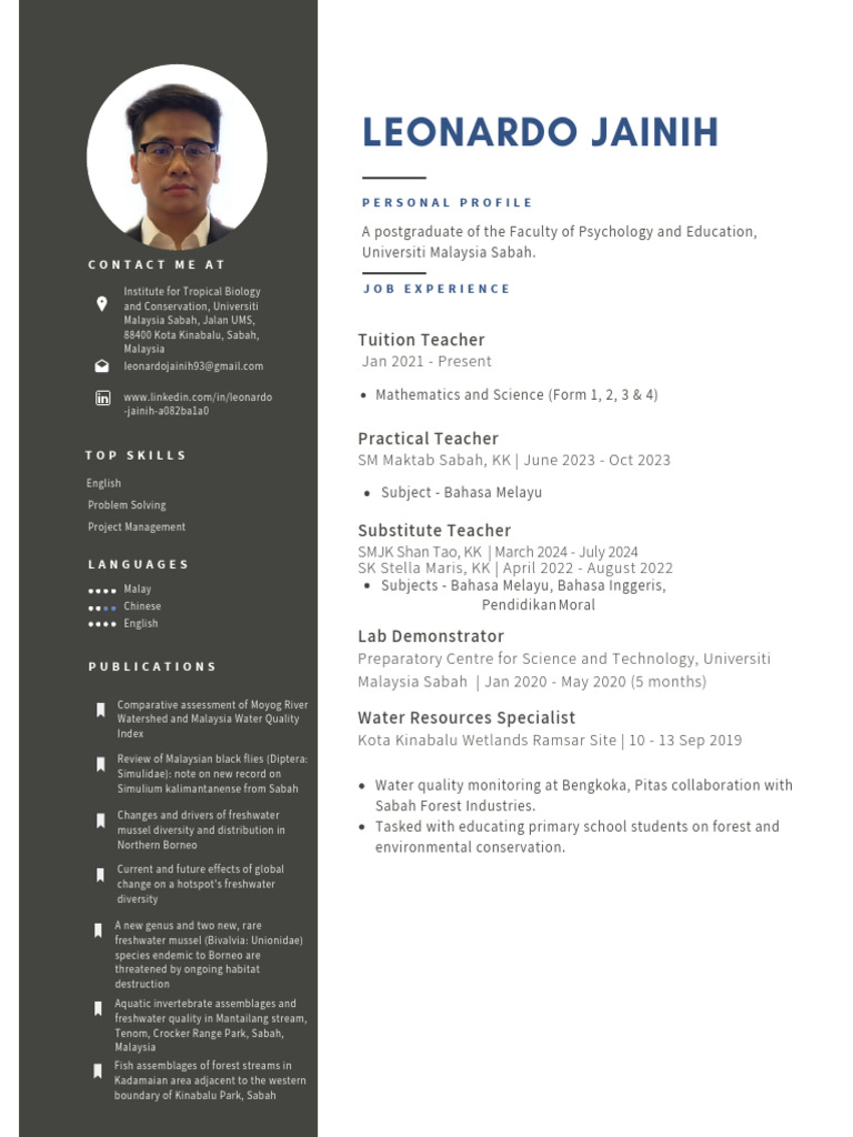 Leonardo Jainih Curriculum Vitae (CV) | PDF