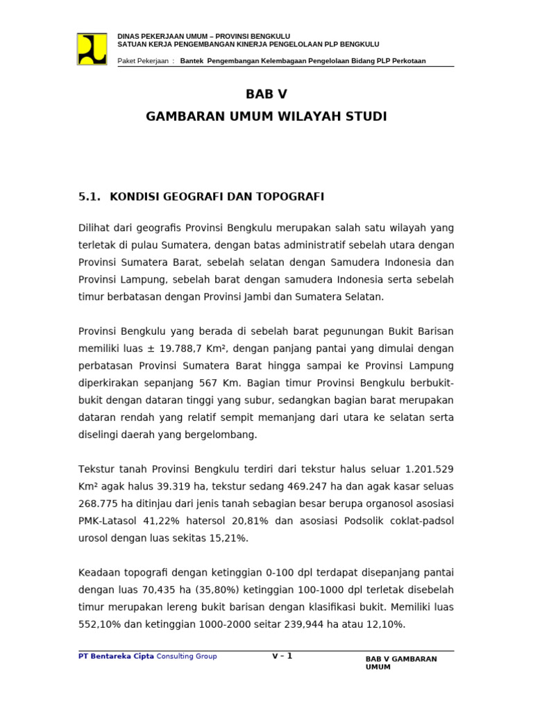 BAB V Gambaran Umum Wilayah Studi | PDF