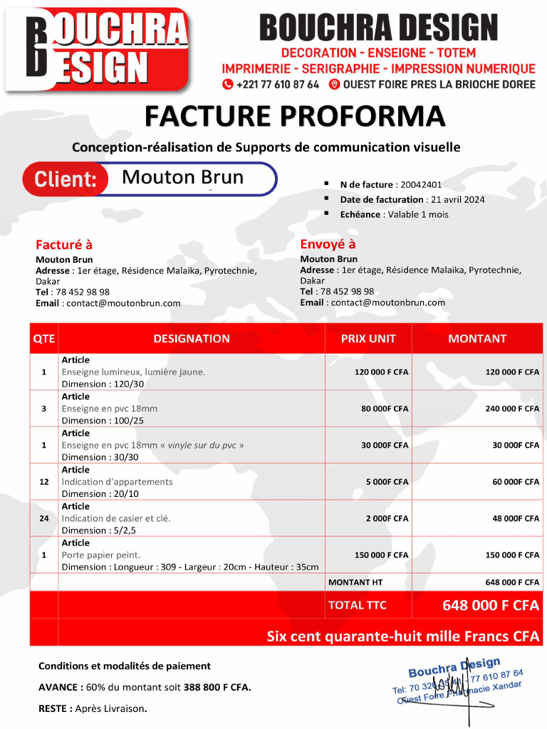 Facture Proforma | PDF