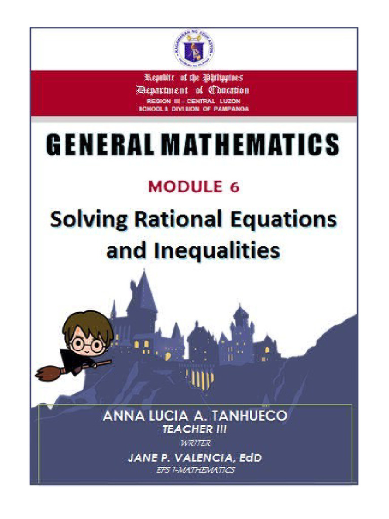 Grade 11 1st Quarter Module 6 Solving Rational Equations and ...