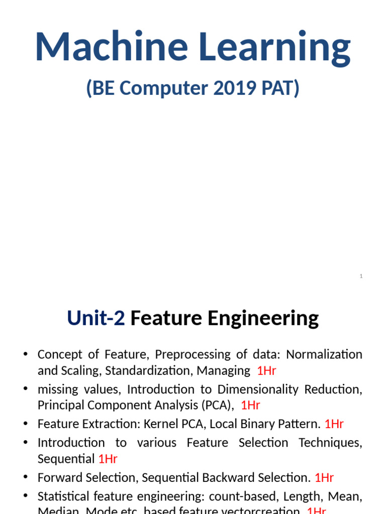 Machine Learning - Unit No 02 | PDF