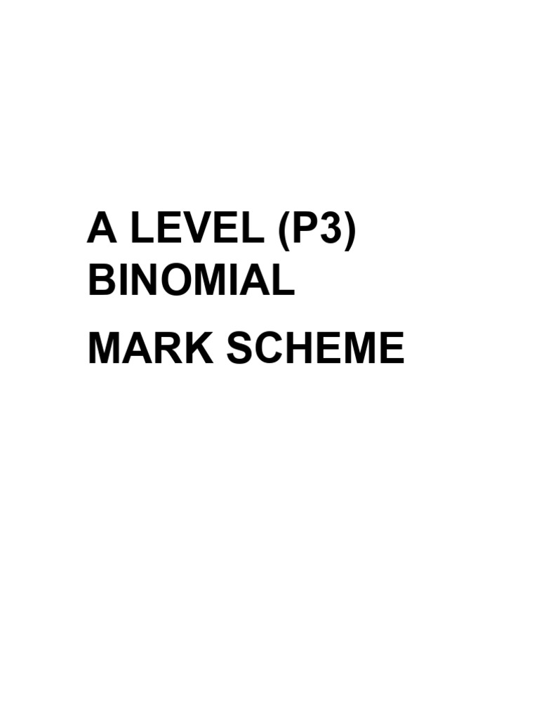 Binomial Mark Scheme | PDF