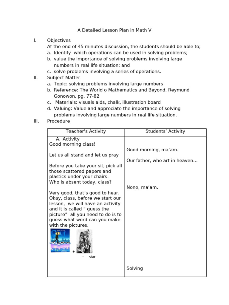 A Detailed Lesson Plan in Math V - 125501 | PDF | Salary | Interest
