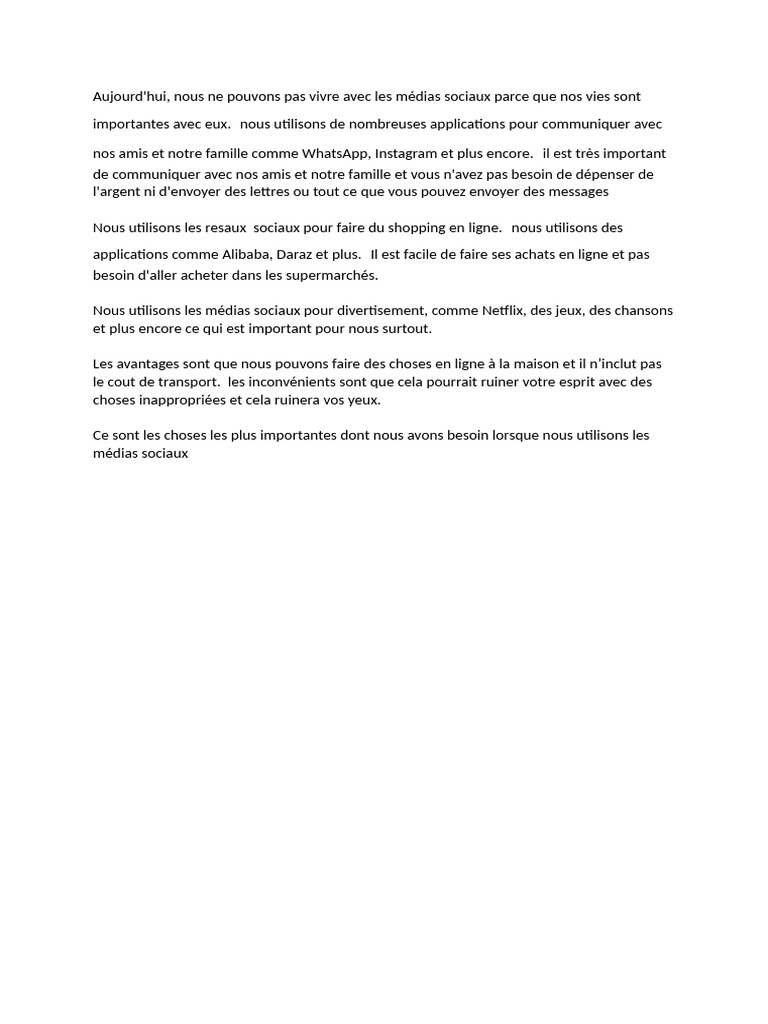 French Essay ( Social Media ) | PDF