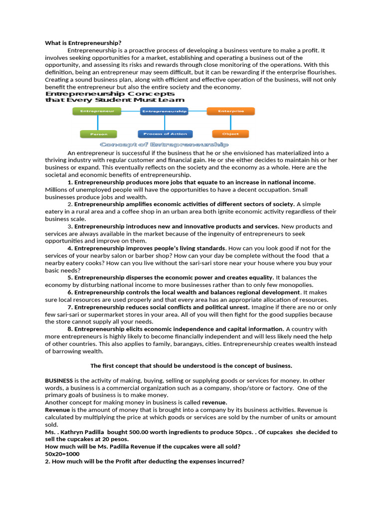 Lecture Notes Applied Entrepreneurship 1st Quarter | PDF | Pricing ...