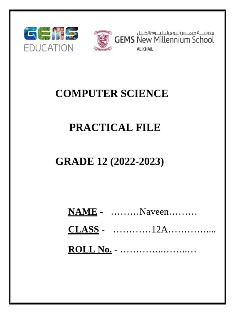 Kaushik Ram Practical File | PDF