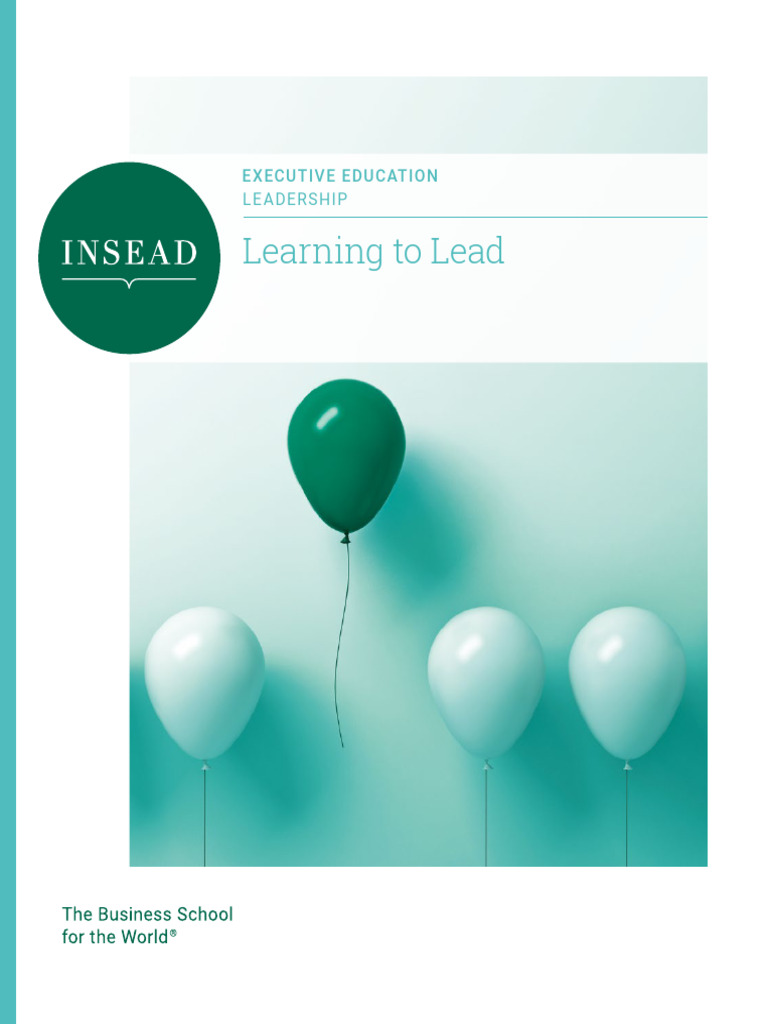 Learning To Lead INSEAD | PDF