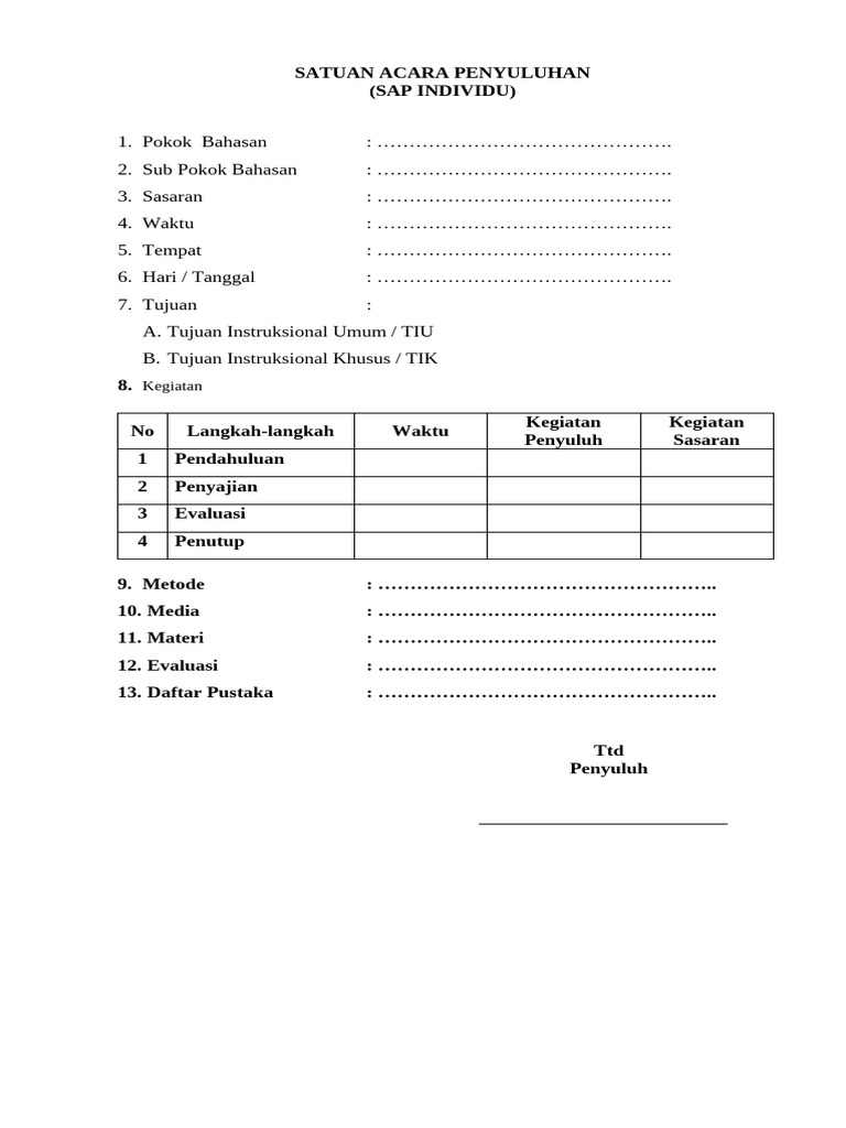 Contoh Format Sap | PDF