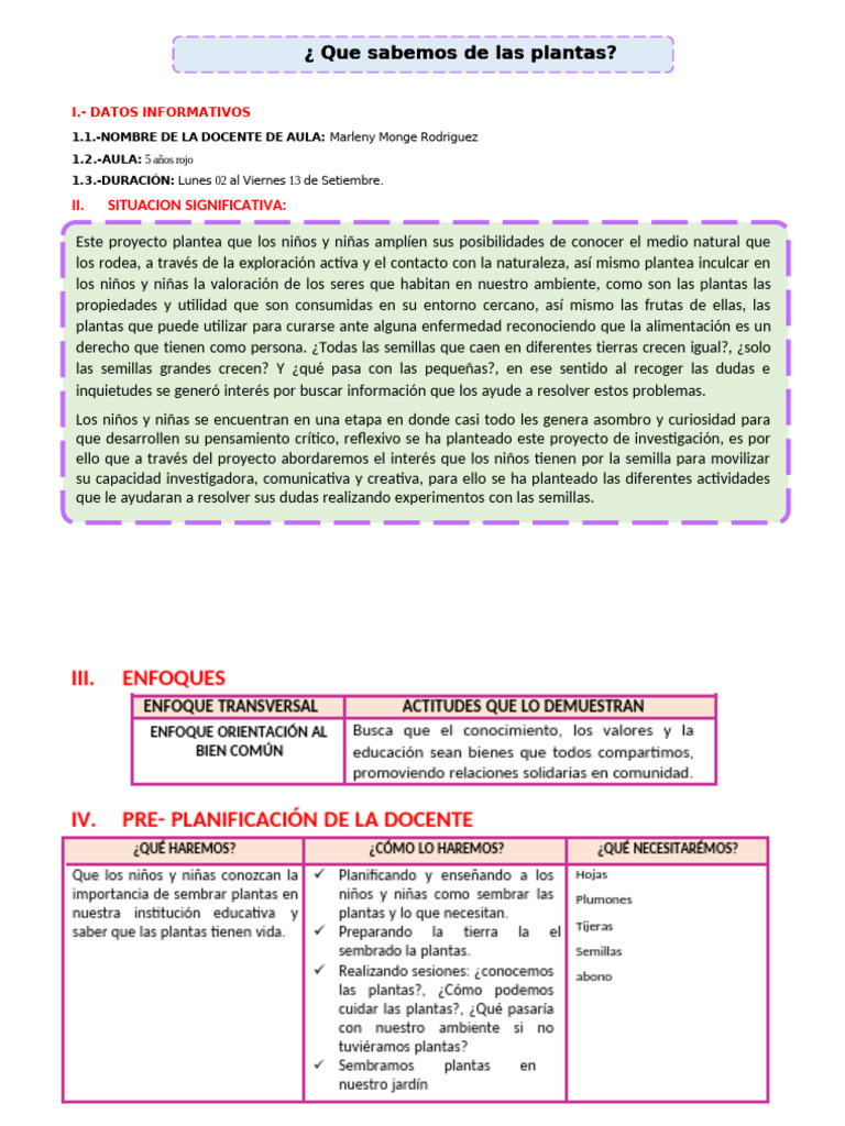 Explorando y Descubriendo Las Plantas | PDF