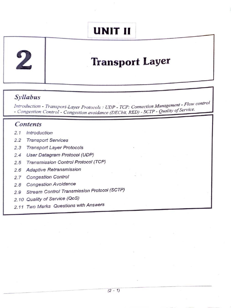 Computer Network Unit 2 | PDF