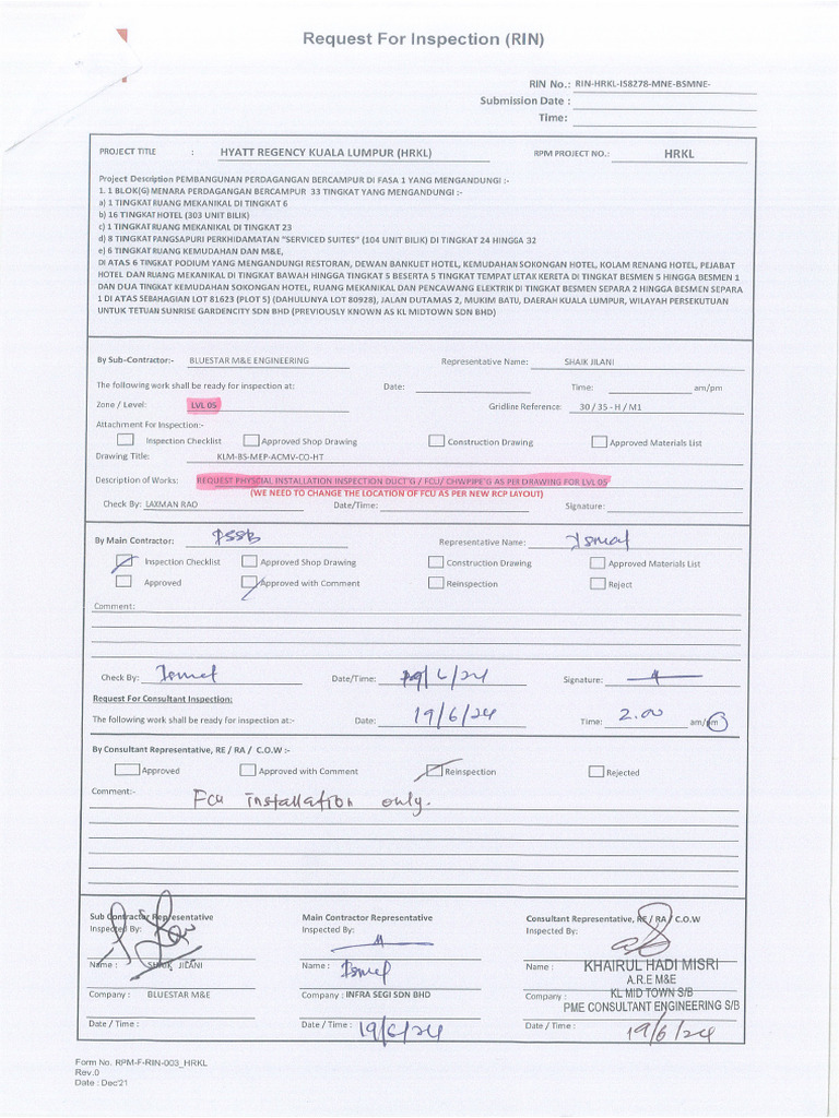 L5 Changes in FCU Position Call For Inspection Before Doing The Changes ...