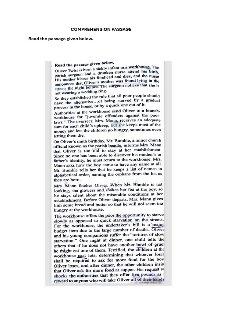 Comprehensive Passage | PDF