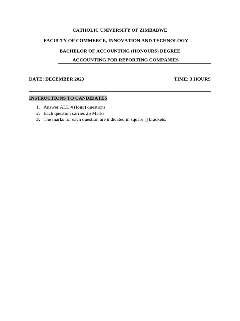 ACCOUNTING FOR REPORTING COMPANIES PAPER | PDF