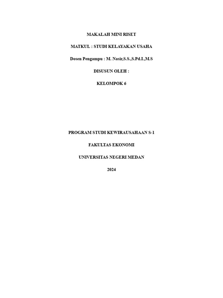 Makalah Mini Riset | PDF