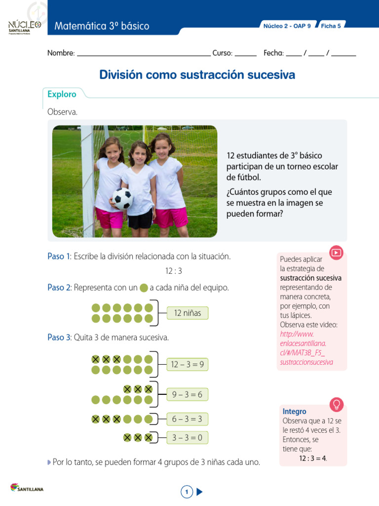 Ficha - División Como Sustracción Sucesiva | PDF