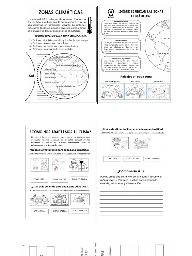 ACTIVIDADES Zonas Climáticas - UNIDAD 1 3 BASICO | PDF