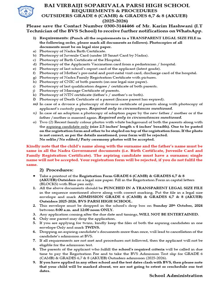 Grade 6 Camb Grades 67 8 AKUEB Outsiders 2025 2026 New Admission ...