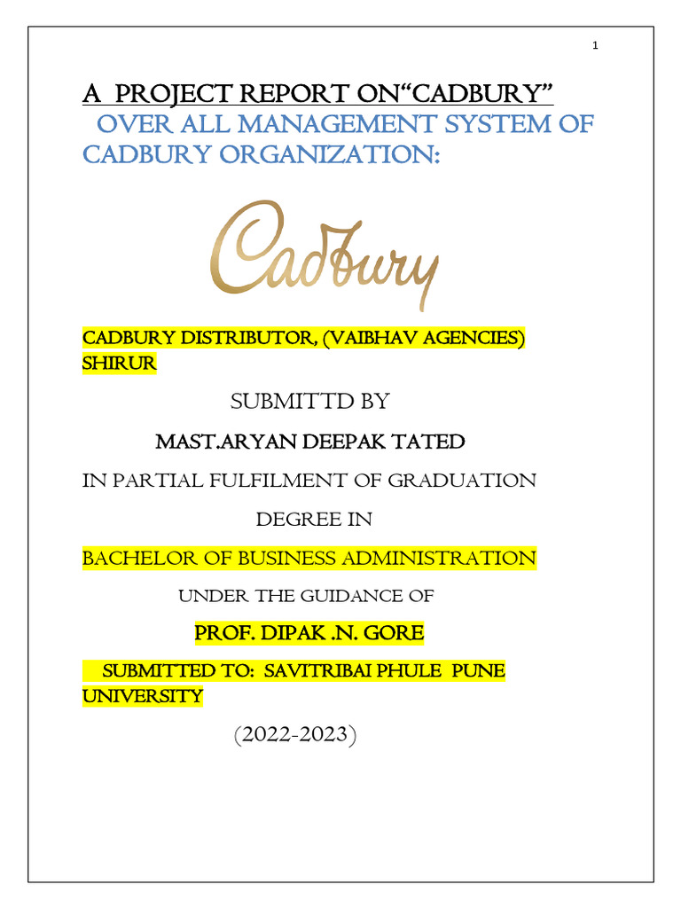 Cadbury Management System Overview | PDF | Business | Business Economics