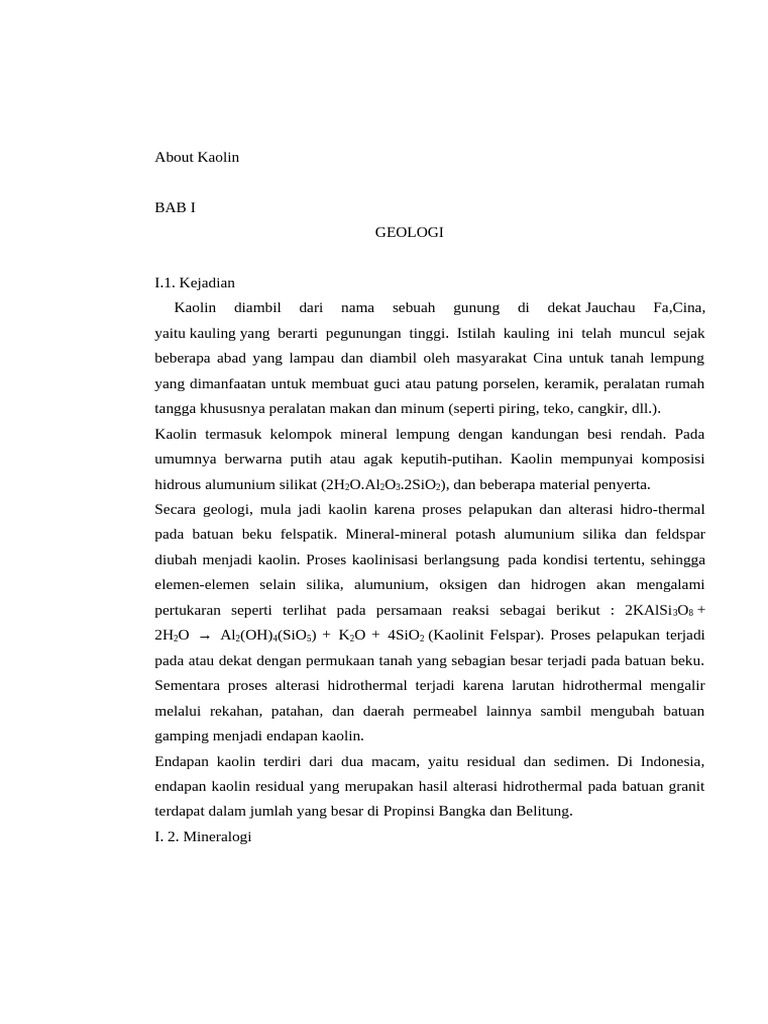About Kaolin | PDF