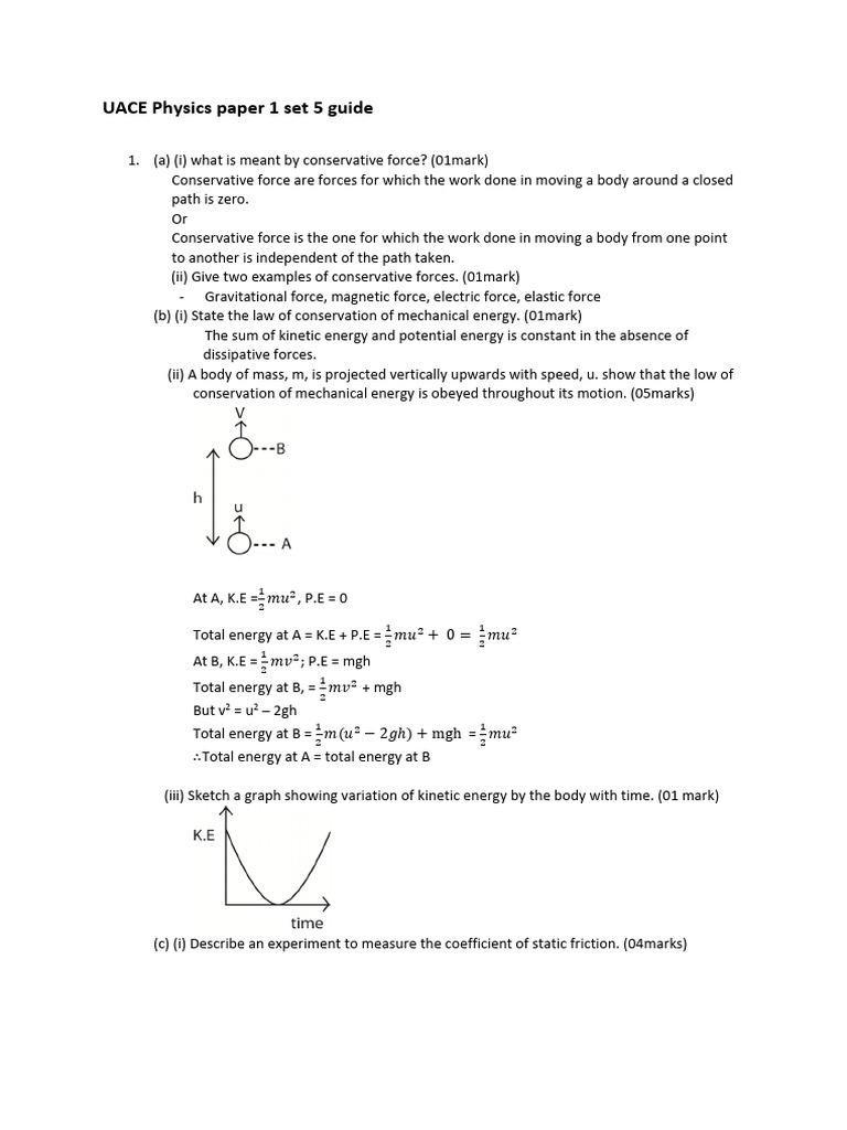 UACE Physics Paper 1 Set5 Guide | PDF