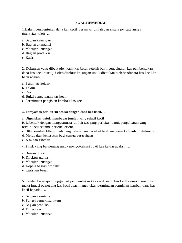Soal Remedial | PDF