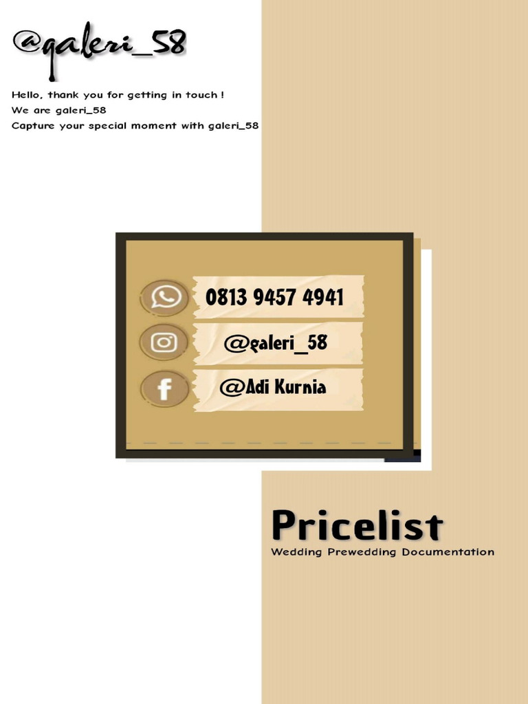 Pricelist Galeri58 FG | PDF
