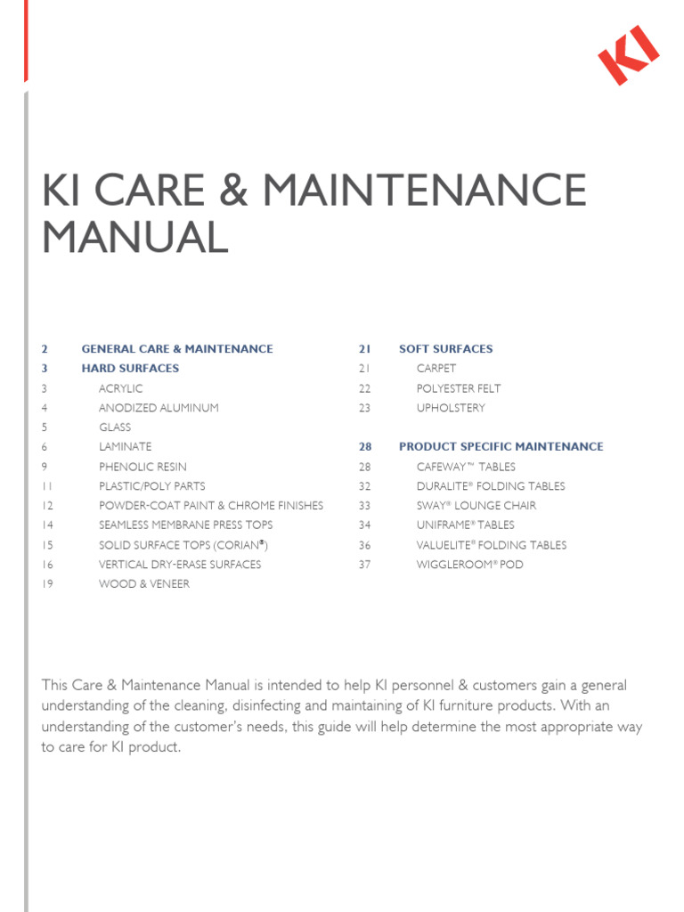 Ki Care Maintenance Manual | PDF