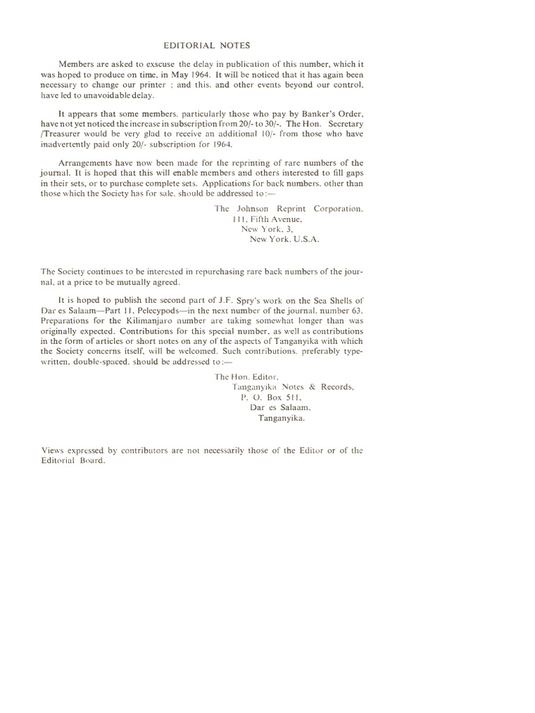 Tanganyika Note Even | PDF