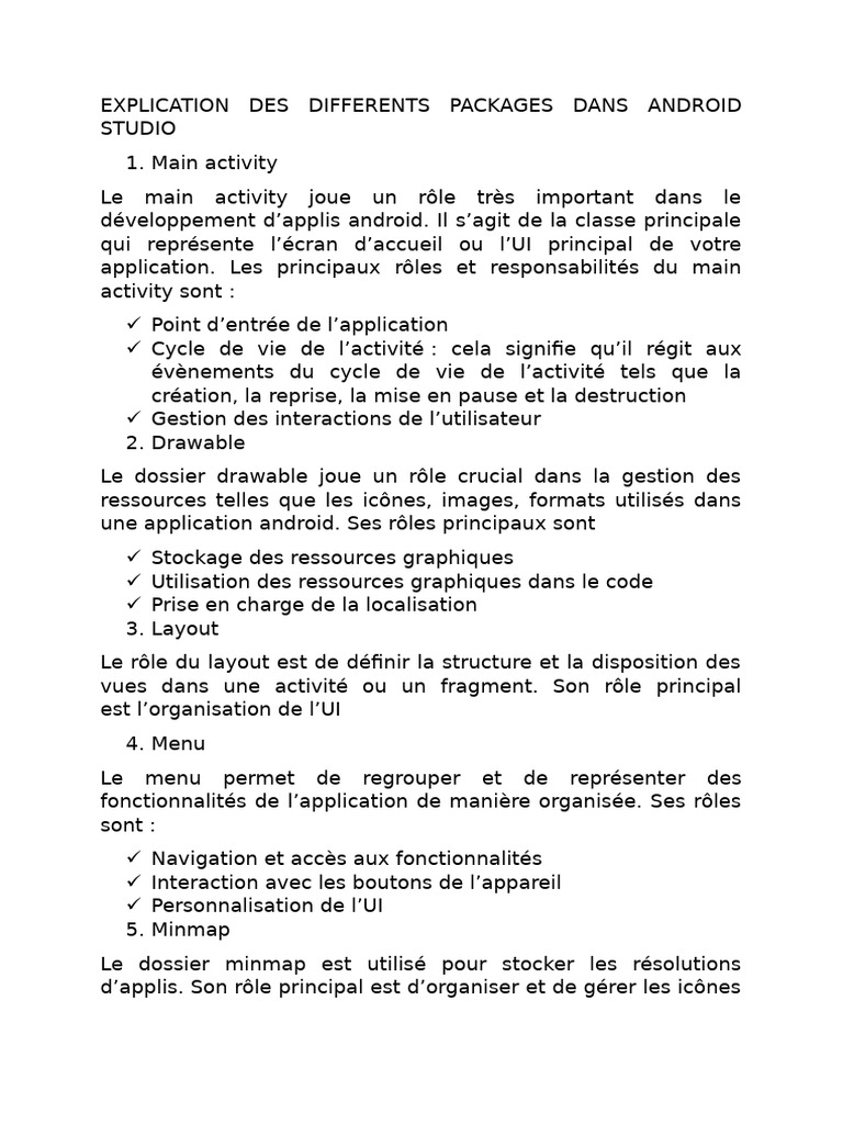 Explication Des Differents Packages Dans As | PDF