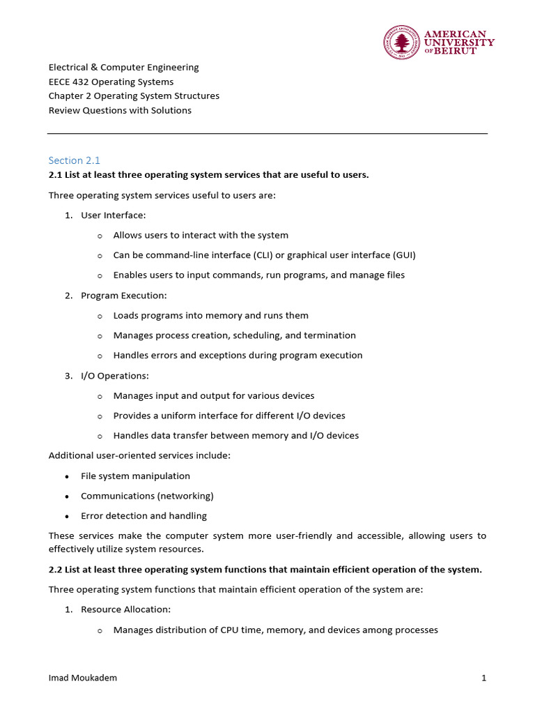 Chapter 2 Review Questions With Solutions | PDF