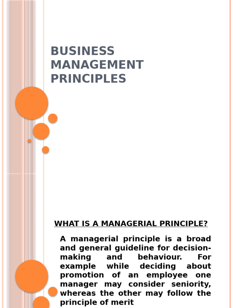 Business Management Principles | PDF