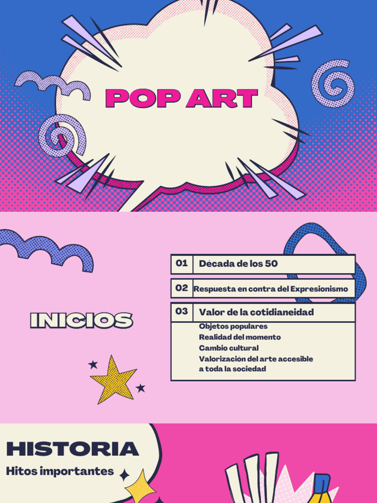 Introduction to Pop Art Education Presentation in Blue Pink Yellow Hand ...