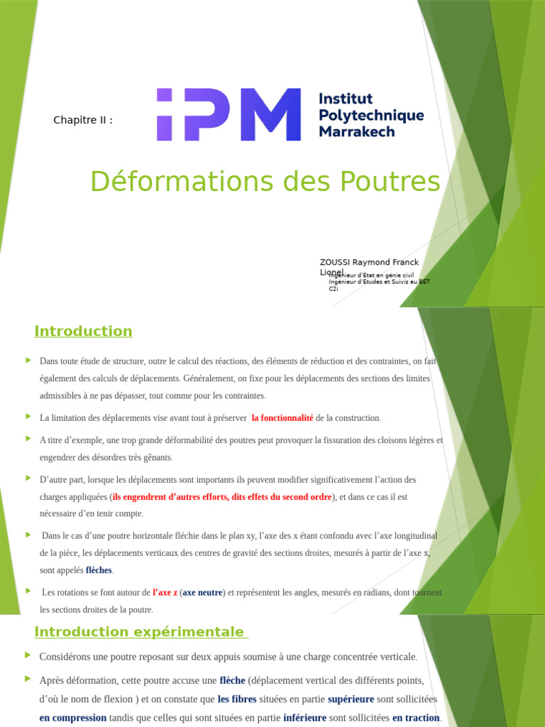 Chapitre 2 Deformation Des Poutres | PDF