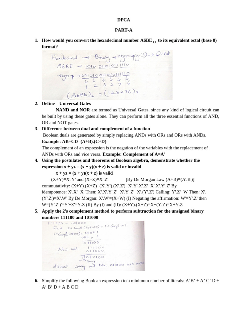 DPCA QB - Solved | PDF