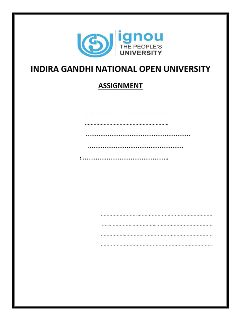 Assignment Front Page Model | PDF