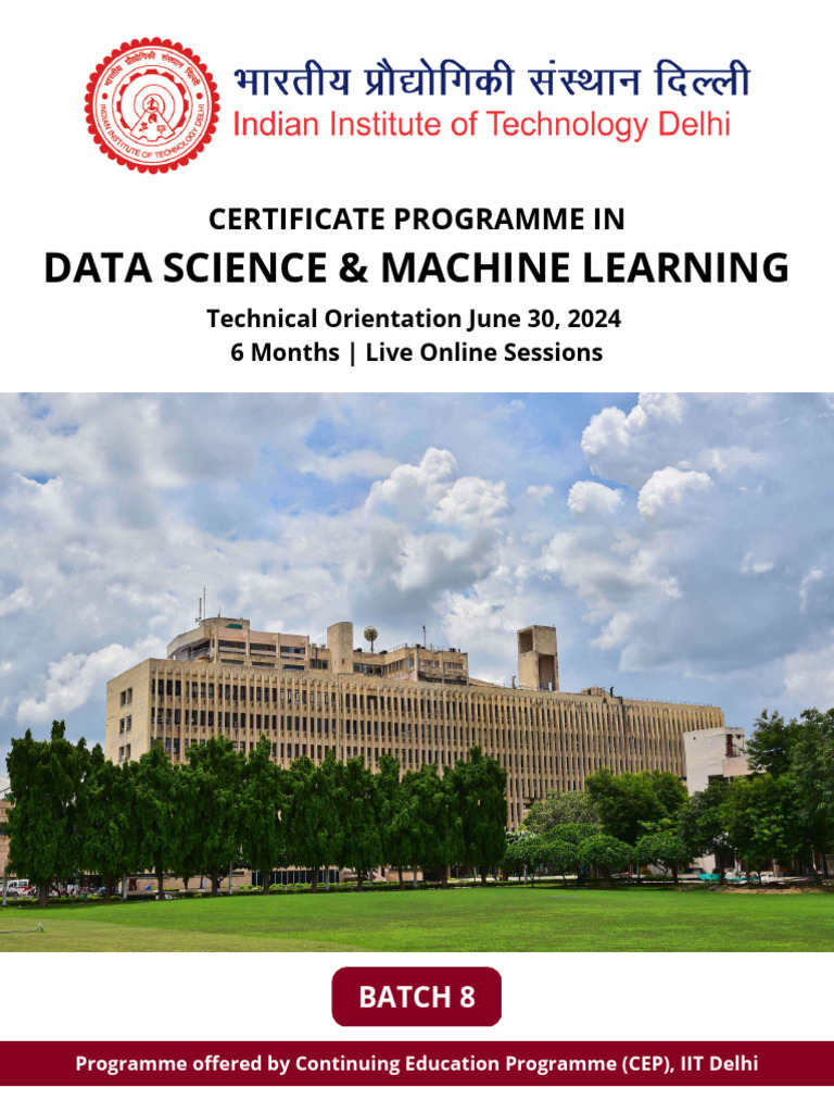 IITD - DSML B8 - Brochure - R6 | PDF | Machine Learning | Business