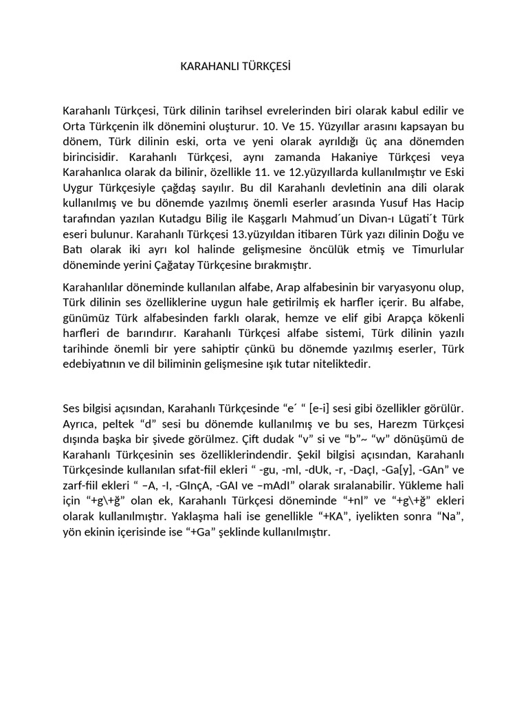 Karahanli Türkçesi̇ | PDF