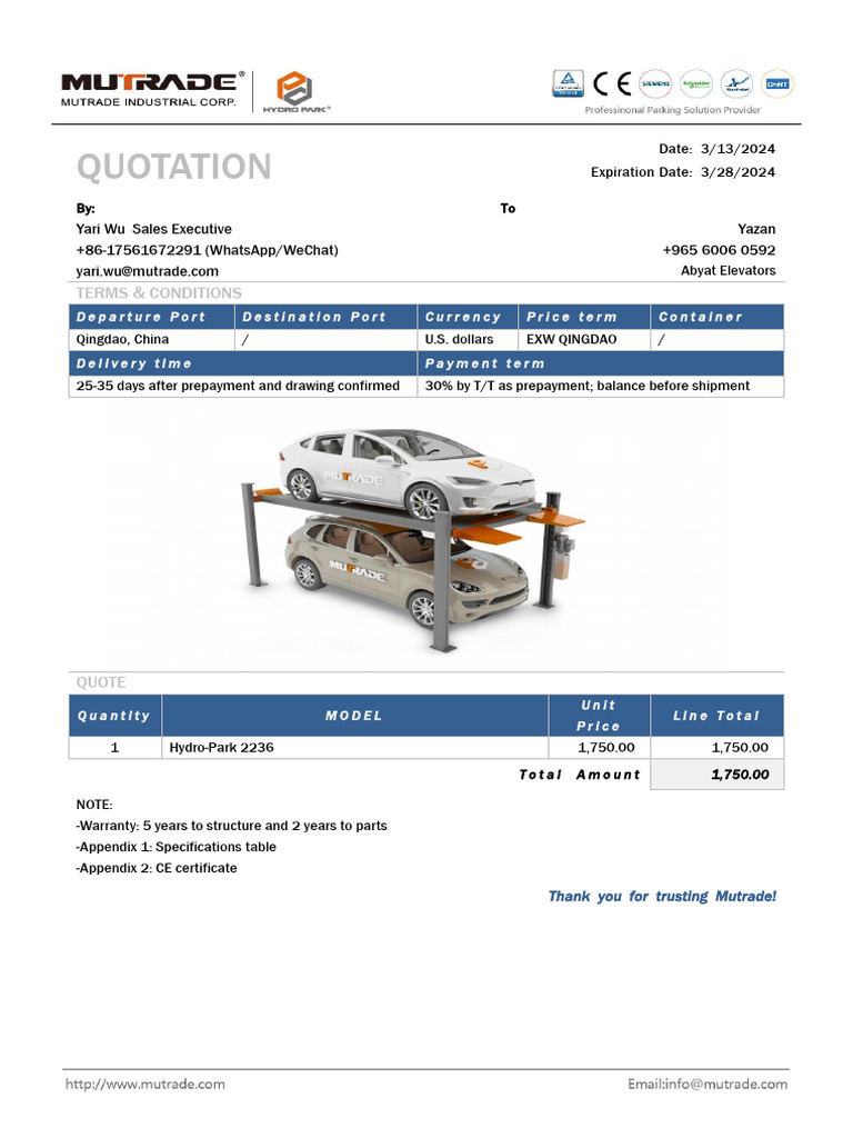 HP2236 Quotation | PDF